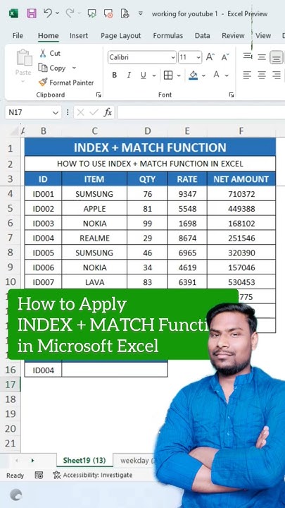 INDEX + MATCH 👉 How to Apply INDEX + MATCH Function in Microsoft Excel 💥Excel 365 version ...