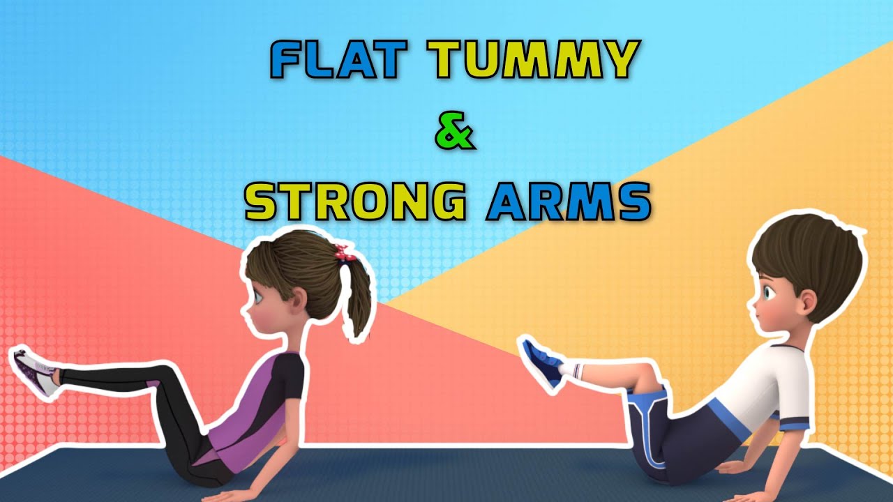 FLAT TUMMY + STRONG ARMS: ARM & CORE EXERCISES FOR KIDS| Kids Exercise ...