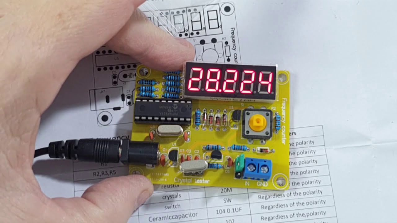 DIY - Frequency counter and crystal test (Bangood) - YouTube