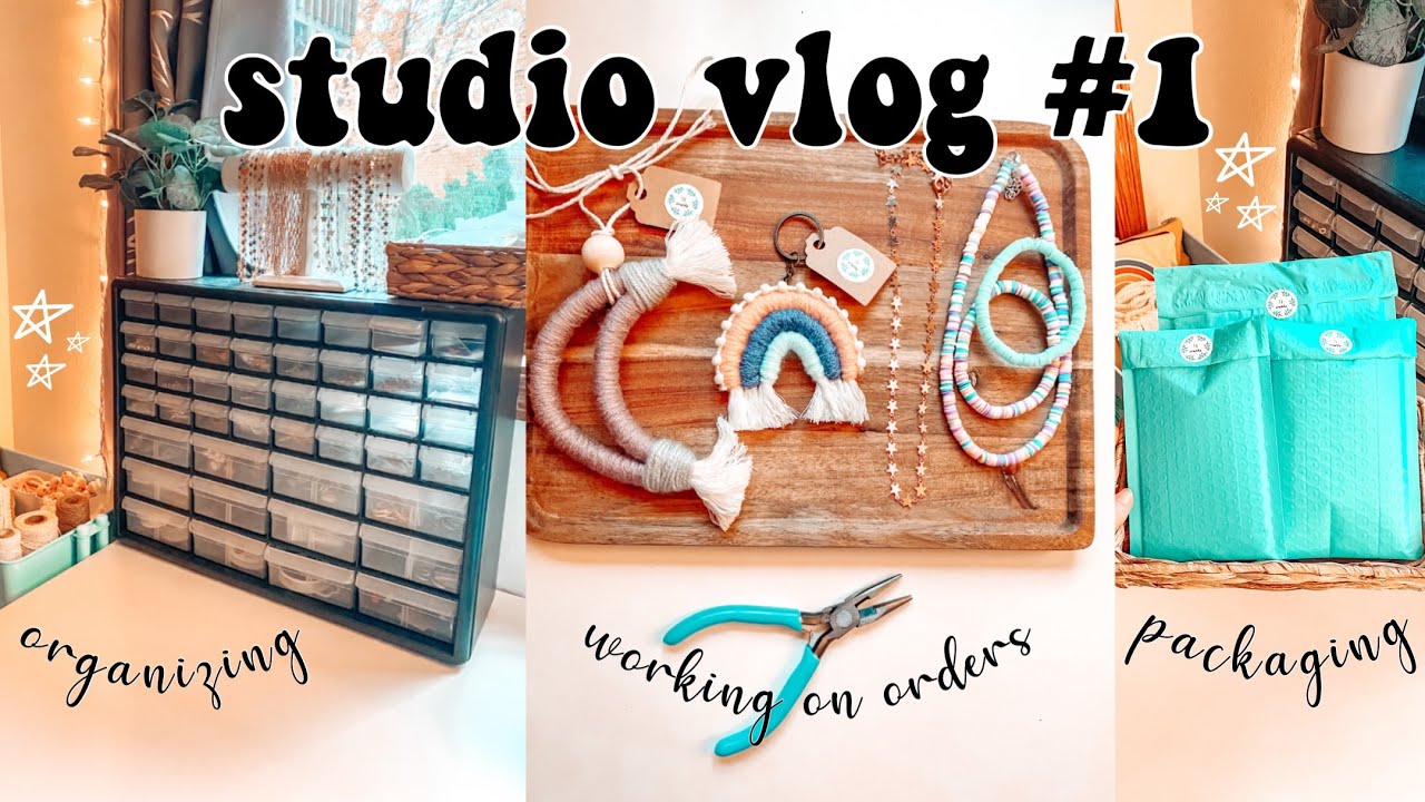 Studio Vlog #1: packaging orders, organizing, working on new products ...