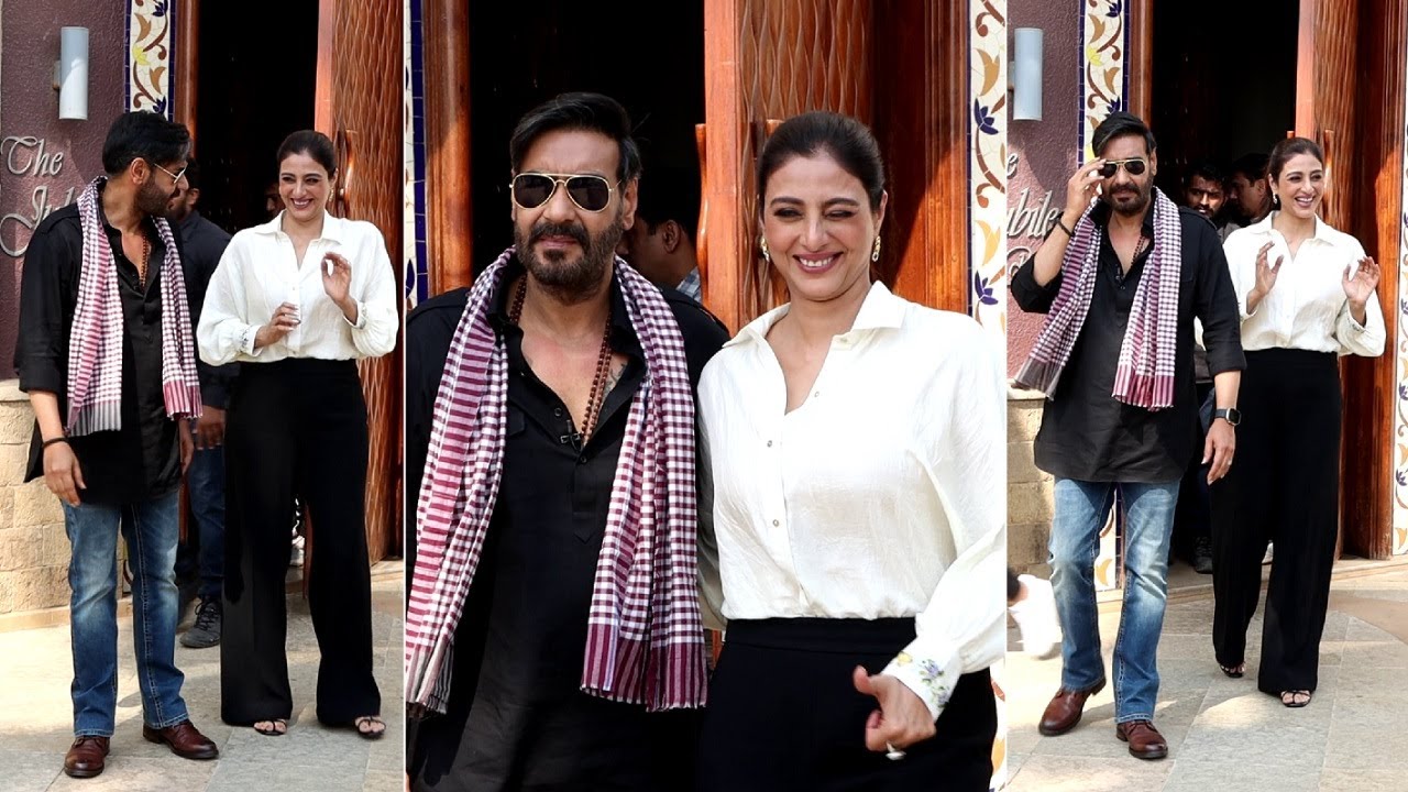 Tabu In Happy-N-Jolly Mood With Ajay Devgan At BHOLAA Movie Promotions ...