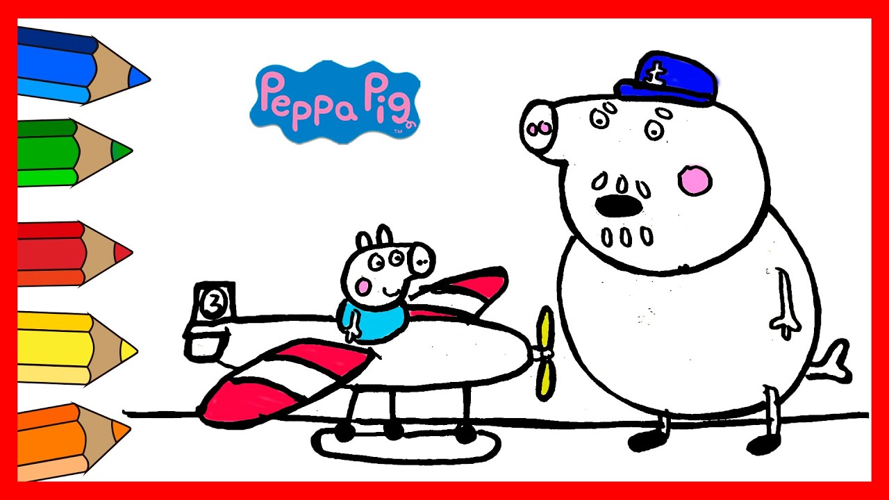 How to Draw Peppa Pig - George Pig and His New Plane - Peppa the Pig 🐷 ...