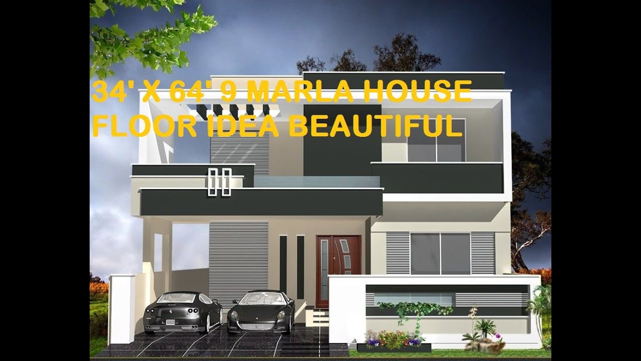 FLOOR PLAN 34' X 64' HOUSE MAP BEAUTIFUL HOUSE DESIGN - YouTube