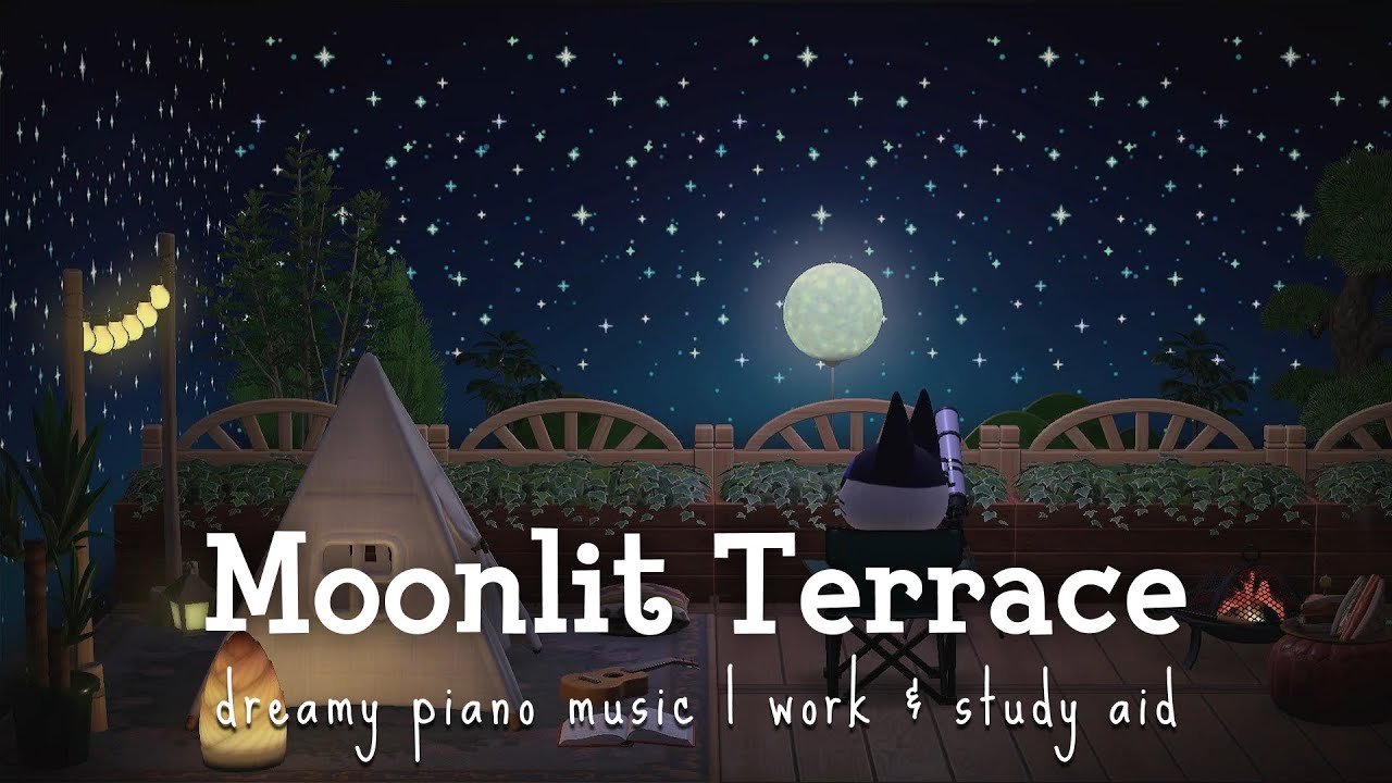 moonlit terrace 🌙 animal crossing ambience | dreamy & cozy piano music ...