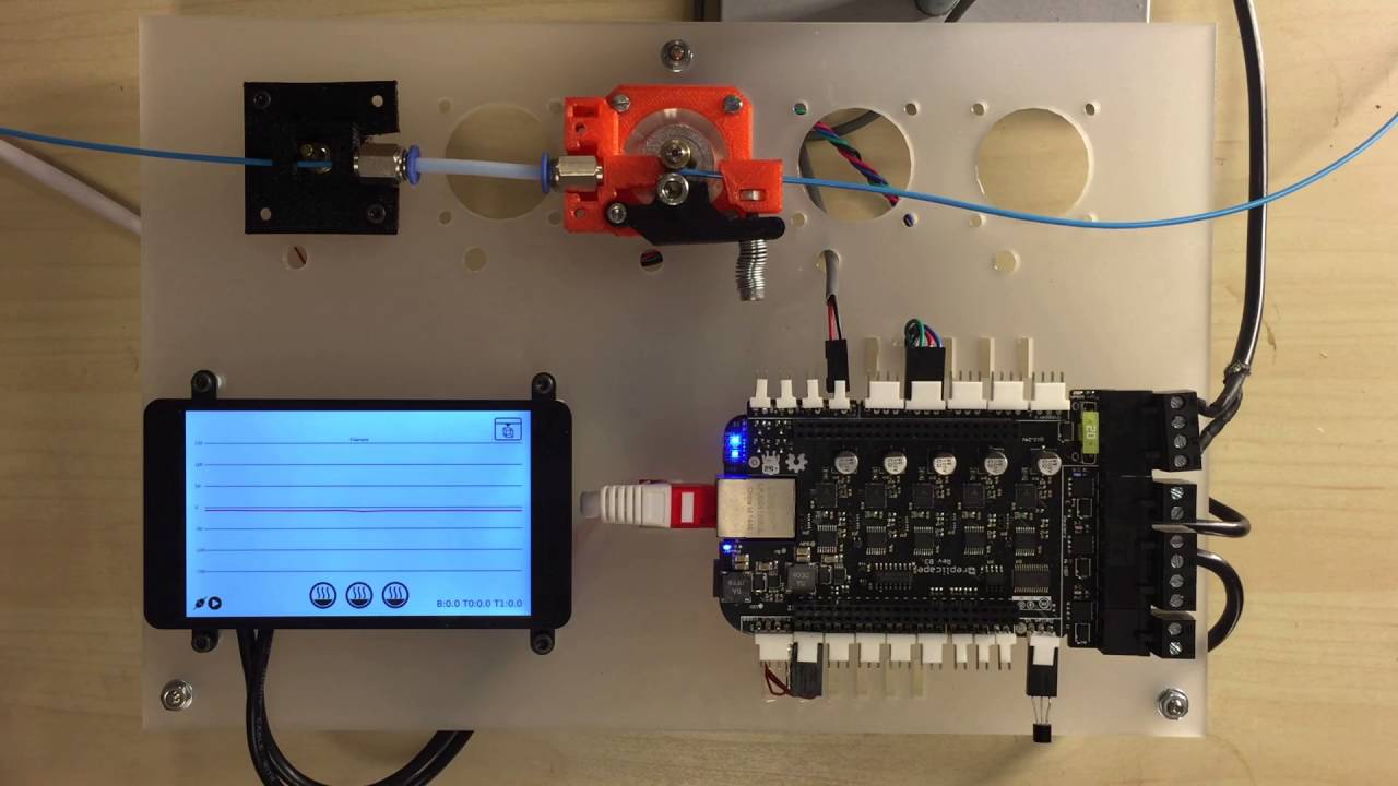 Filament sensor using rotary encoder on Replicape - YouTube