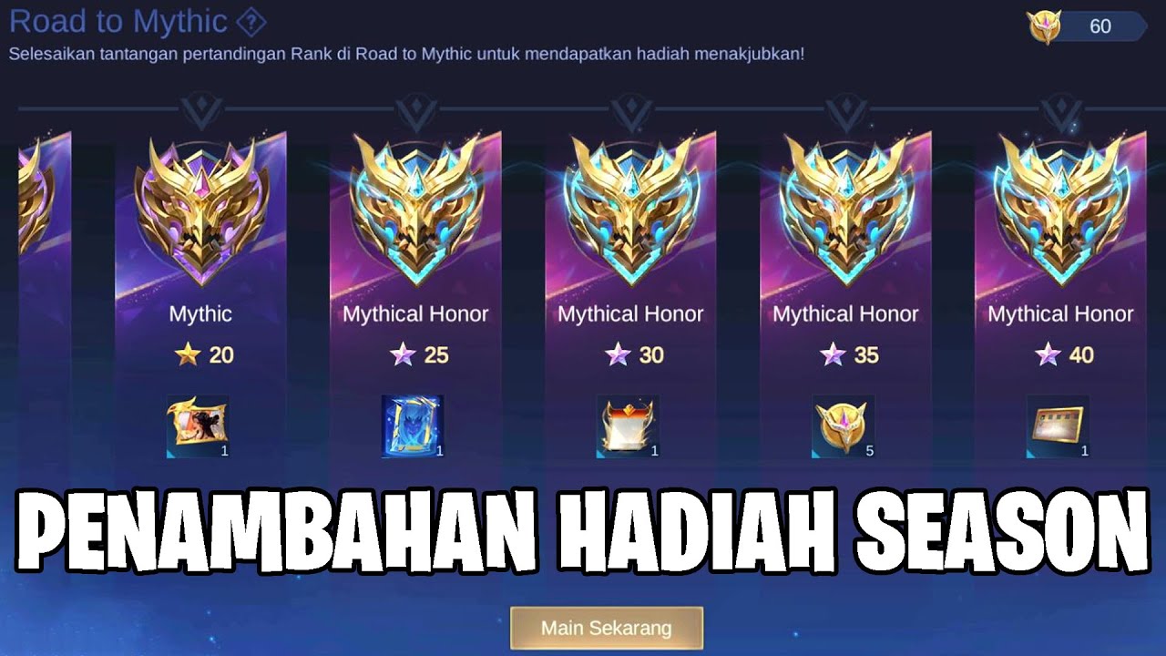 PENAMBAHAN HADIAH SEASON - JADI MAKIN BANYAK MYTHIC COIN NYA DAN ...