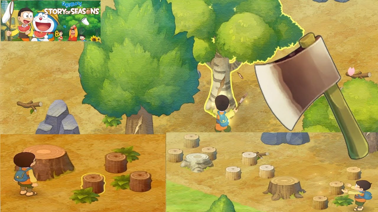 COPPER AXE AND HOW TO SAVE ENERGY/POWER CUTTING TREE - DORAEMON STORY ...