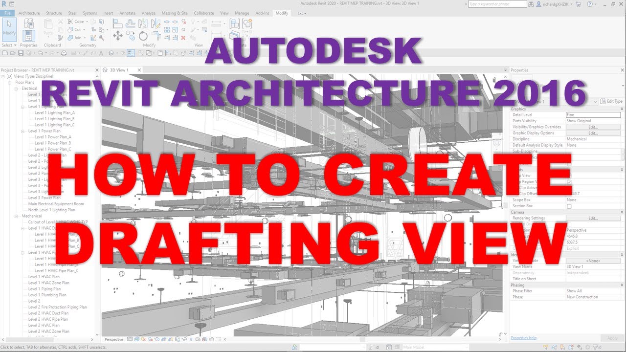 REVIT ARCHITECTURE 2016: HOW TO CREATE DRAFTING VIEW - YouTube