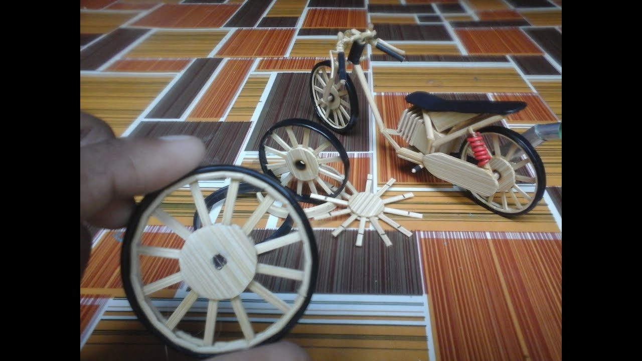 cara membuat ban motor drag mudah |miniatur dari bambu - YouTube