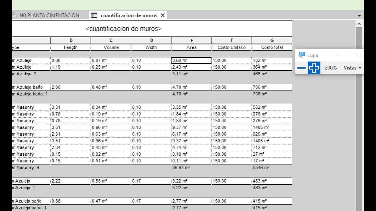 REVIT ARQUITECTONICO | cuantificación | tablas de planificación - YouTube