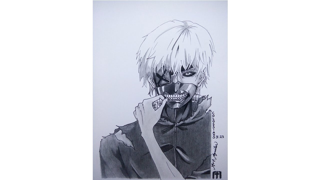 Ken Kaneki drawing timelapse | Tokyo Ghoul - YouTube