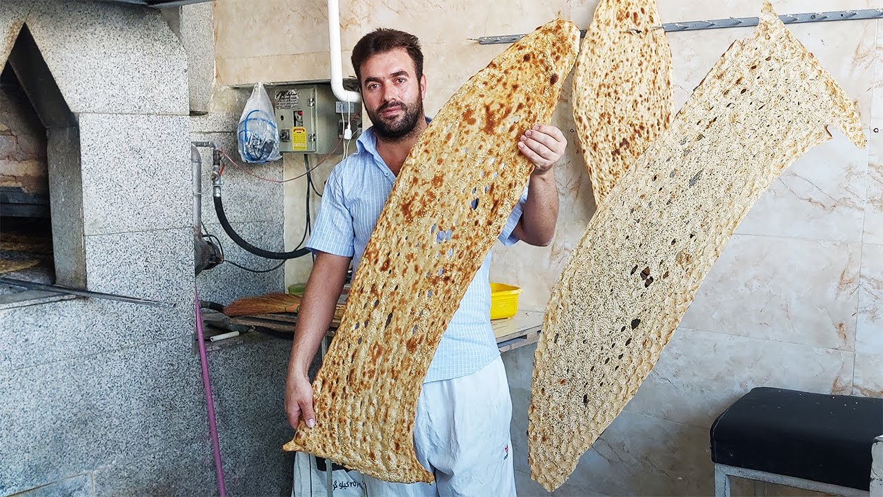 Amazing Very Large Sangak Bread Bakery | 120 cm Sangak bread ...