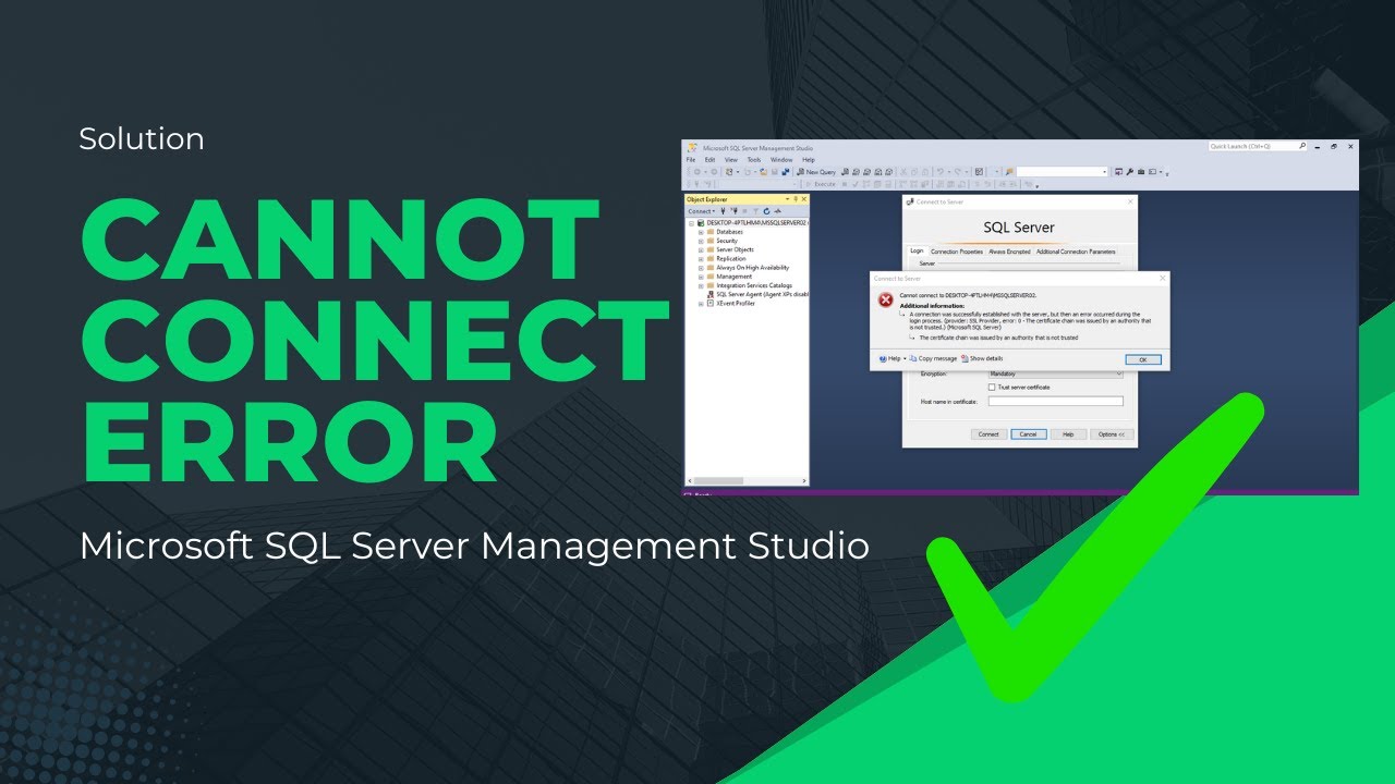 How to Fix "SQL Cannot Connect" Error in Microsoft SQL Server Management Studio (SSMS) - YouTube