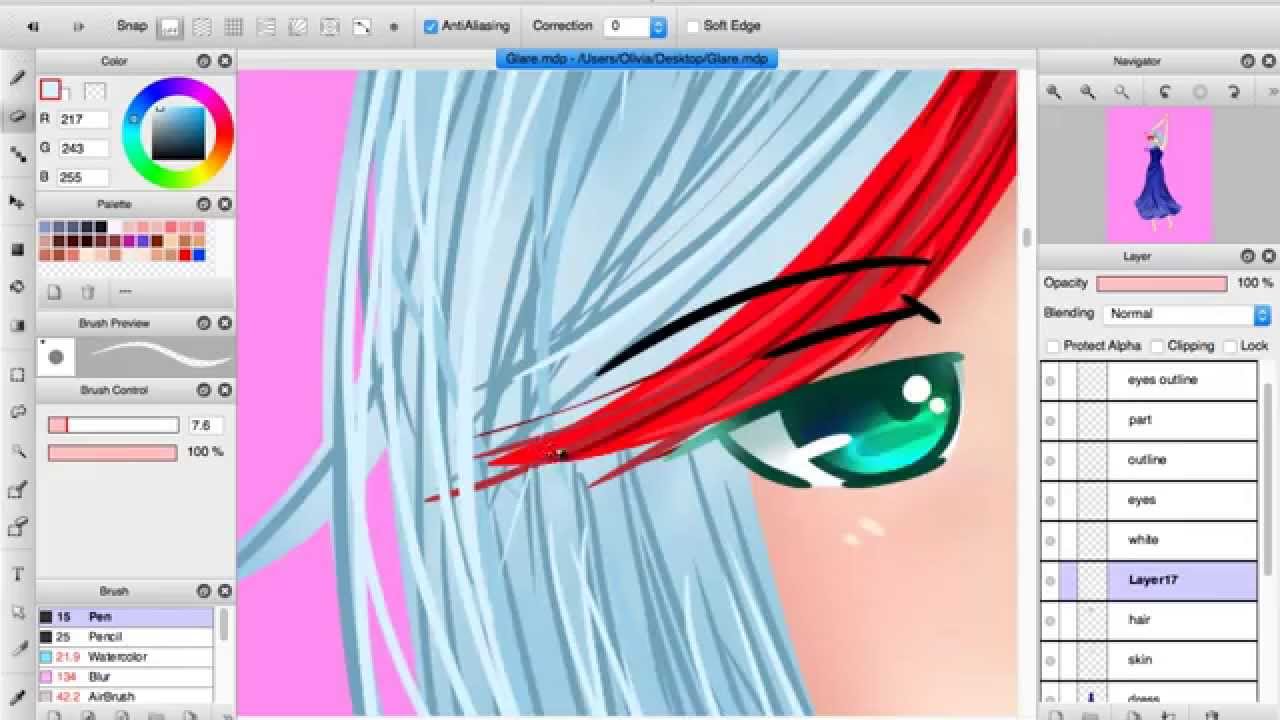 FireAlpaca Blue Skies Speedpaint - YouTube