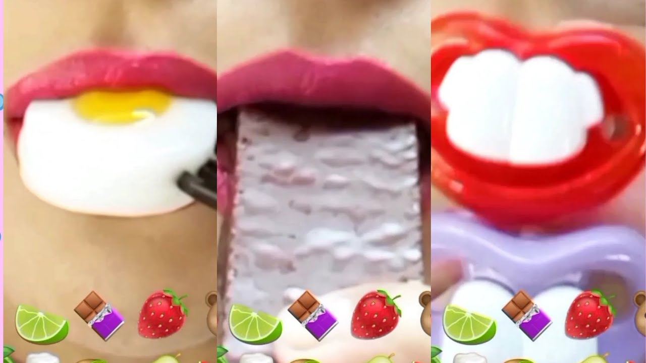 ASMR 3 minute eating sounds collection of Emoji #asmr #asrmsounds # ...