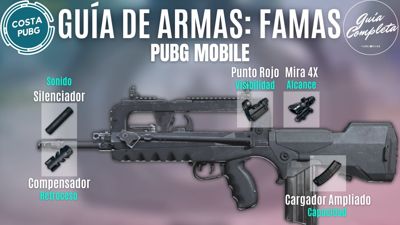 FAMAS: ¿La MEJOR a Corta Distancia? (Accesorios + Retroceso) - PUBG ...