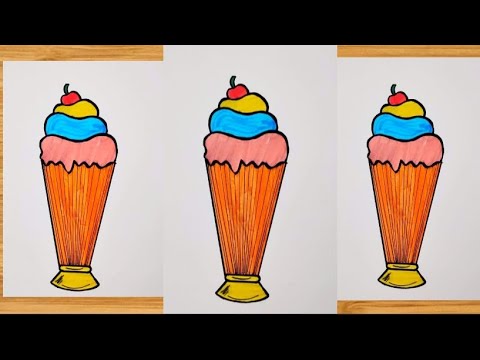 How To Draw Easy Icecream Drawing// Step By Step//Very Easy Icecream ...