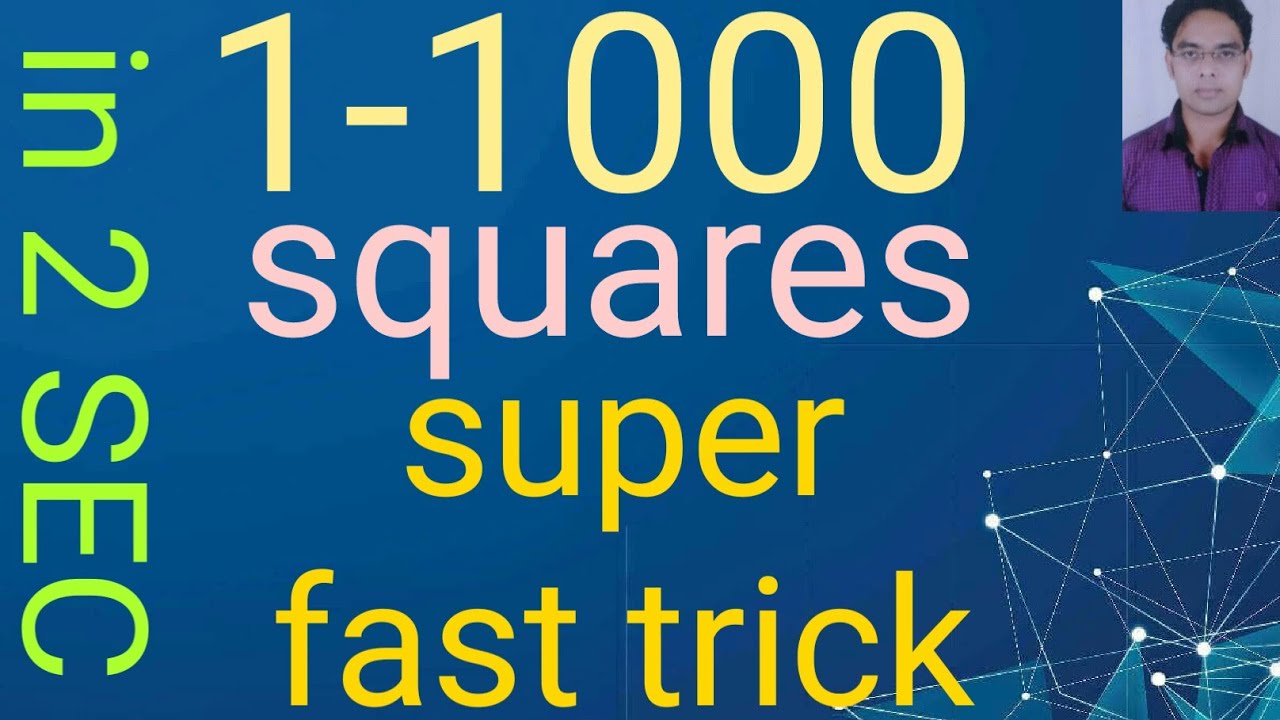 shortcut of square numbers, trick of square numbers, square numbers ...