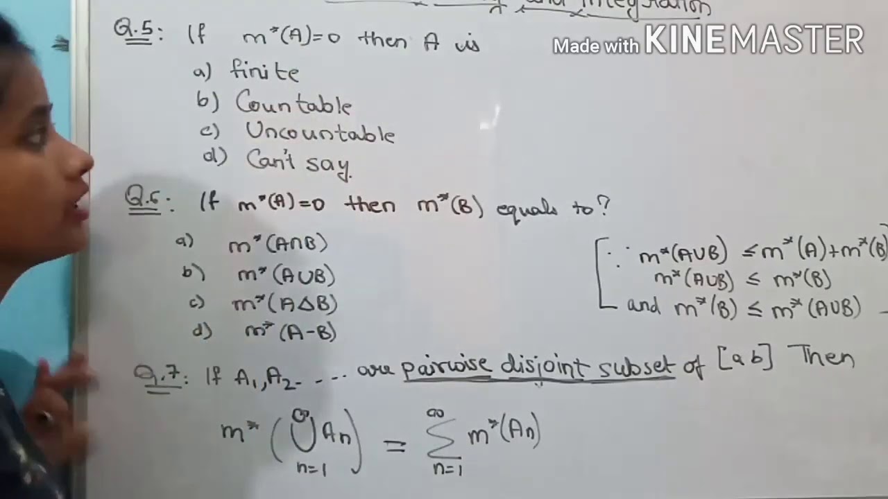 Measure and integration - 2 //measurable sets/ MCQs/ Msc IV th sem ...