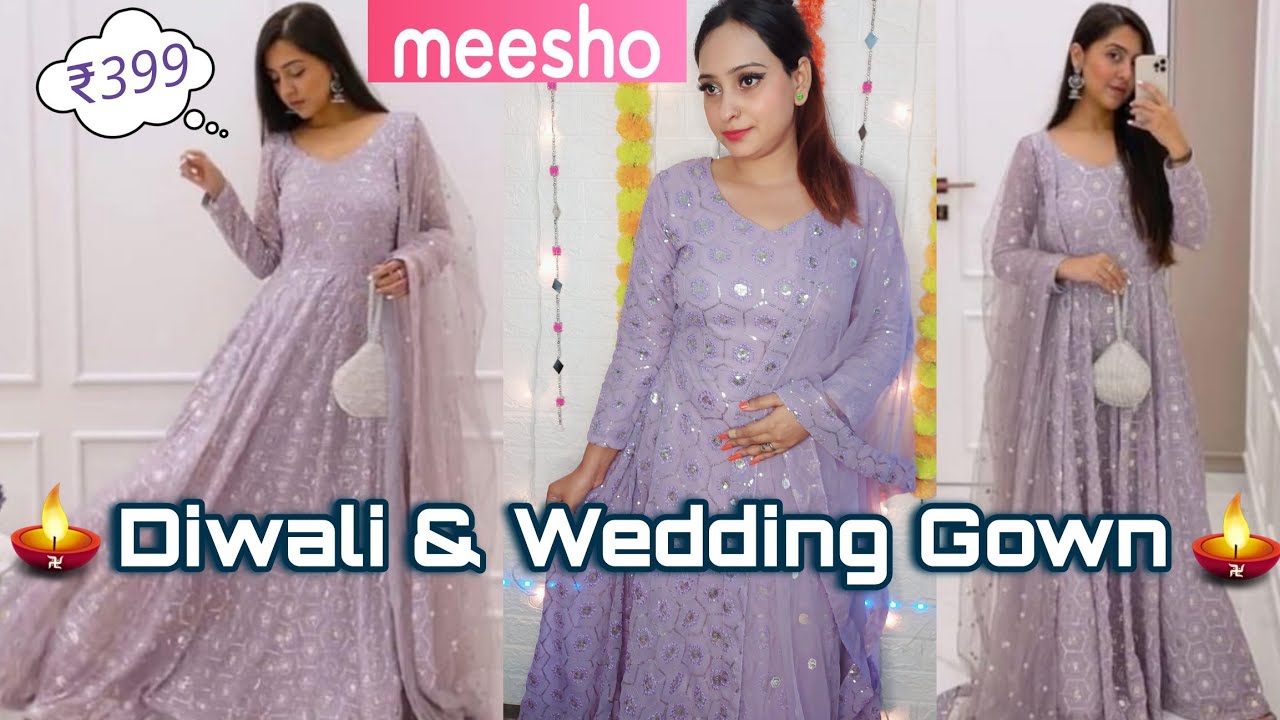 Diwali & Wedding Special Gown For Meesho | meesho gown under 500 ...