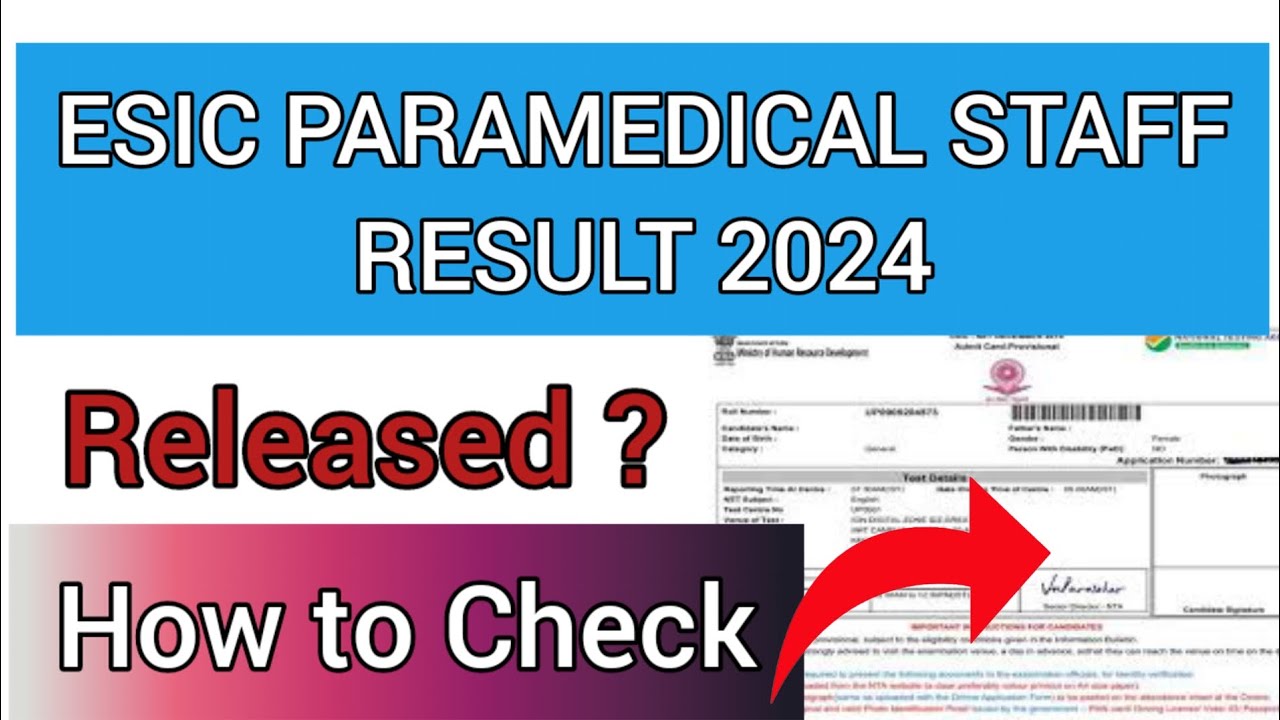 ESIC Paramedical Staff Result 2024 | How To Check ESIC Paramedical ...