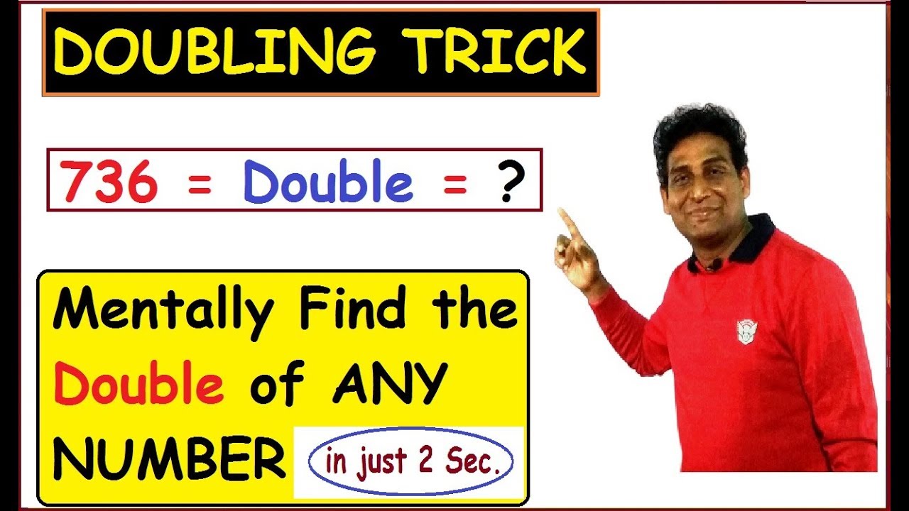 DOUBLING TRICK I HOW TO DOUBLE ANY NUMBER IN 2 Sec (Mentally) I Vedic ...