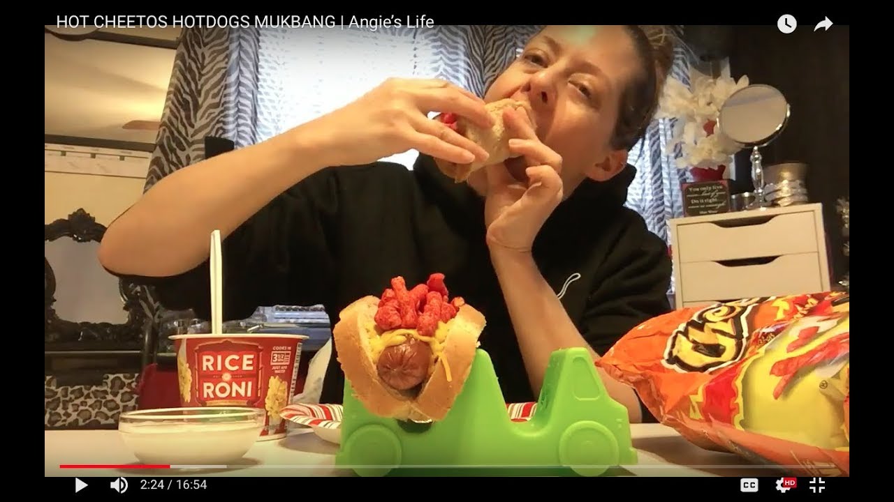 HOT CHEETOS HOTDOGS MUKBANG | Angie’s Life - YouTube