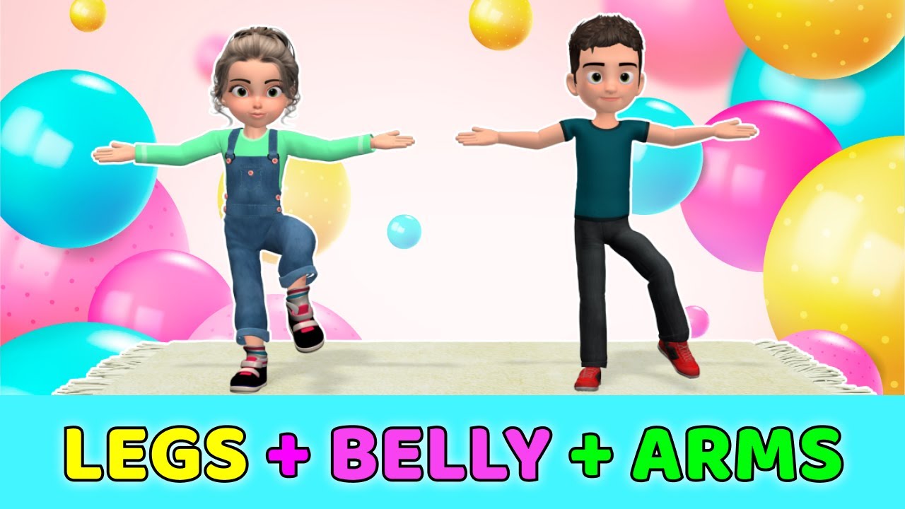Kids Workout: LEGS + BELLY + ARMS - YouTube