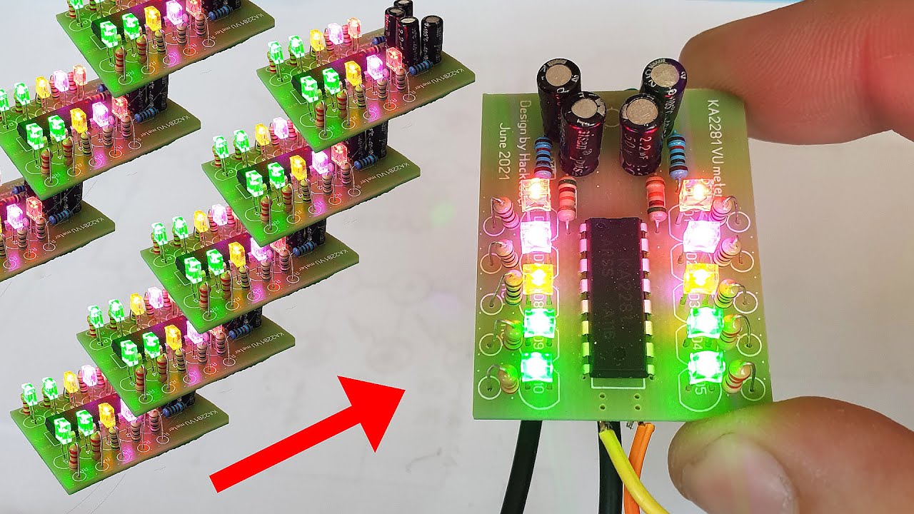 10 Leds Gadget | How To Make RGB Audio Level | DIY Electronic Project ...