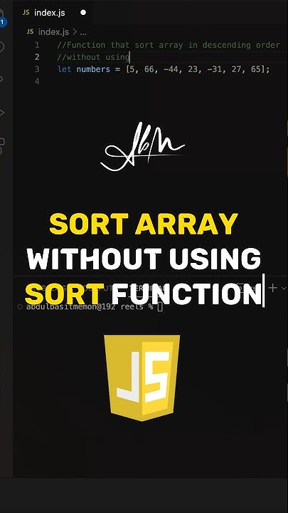 Sort Array without using sort function in javascript | JavaScript Interview Questions | # ...