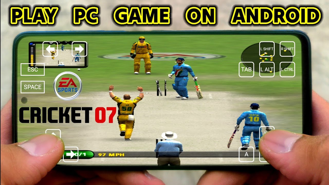 PLAY CRICKET 07 PC GAME ON ANDROID PHONE | Winlator Emulator - YouTube