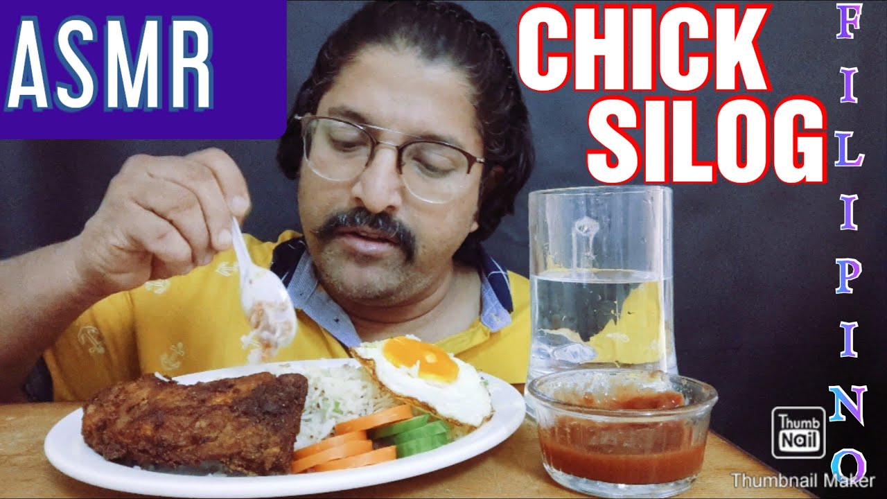 ASMR; Eating CHICKSILOG (Chicken)MOST FAMOUS FILIPINO FOOD.... - YouTube