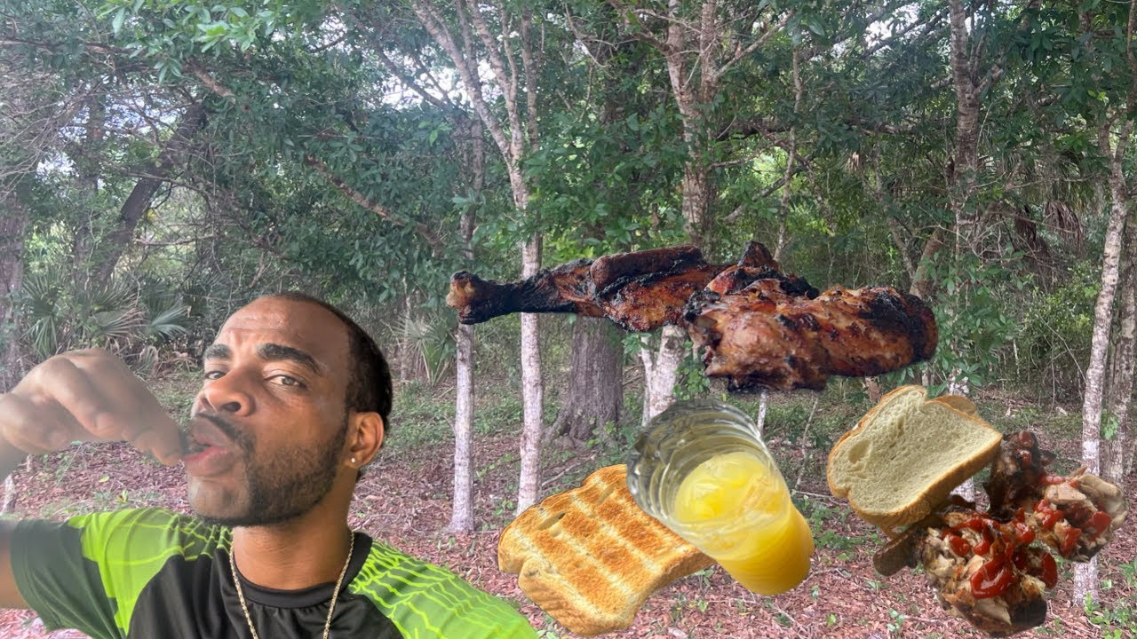 Jerk chicken, toast bread in the woods of Florida. - YouTube