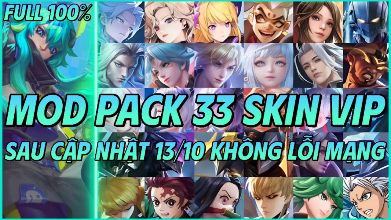 Mod pack 33 skin vip sau cập nhật 13/10 full hiệu ứng âm thanh không ...