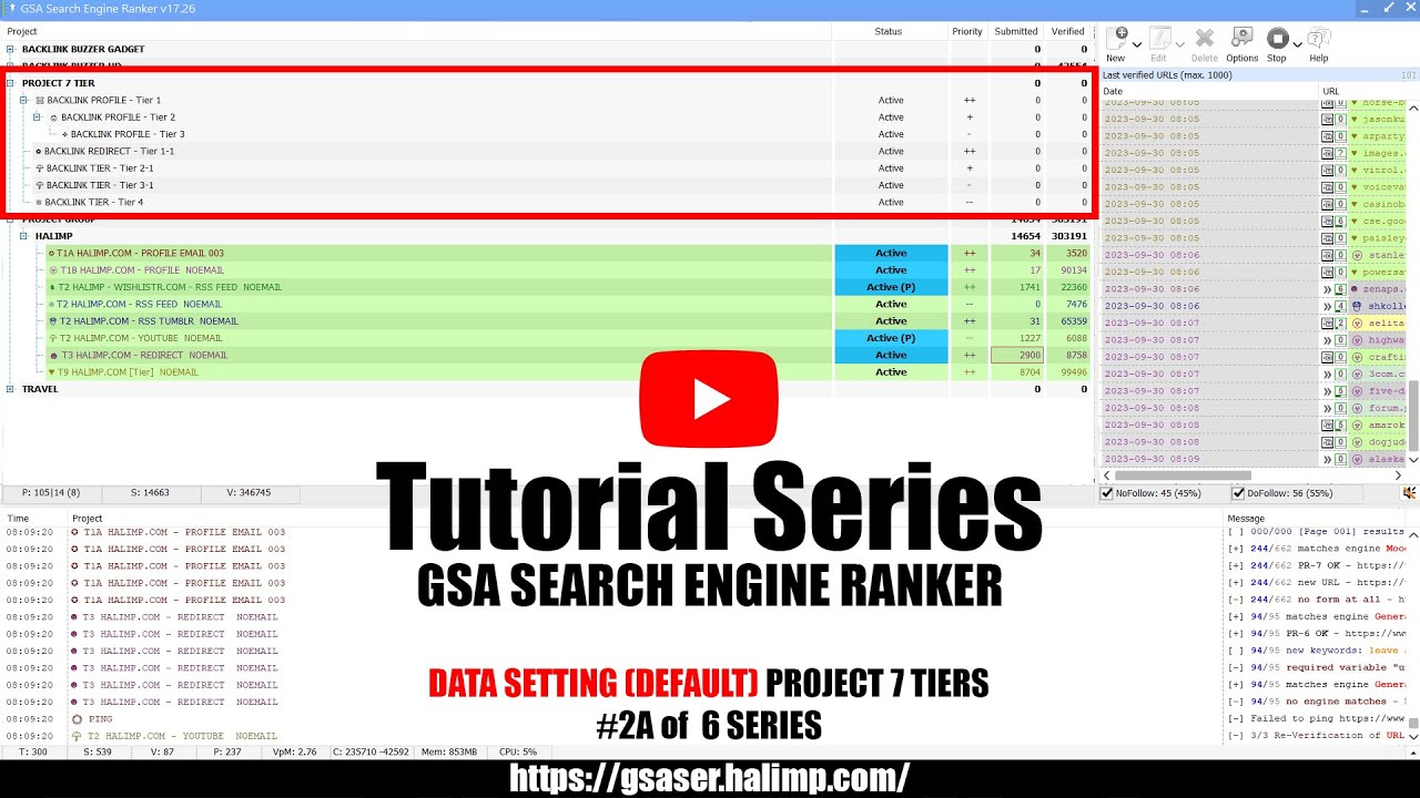 Full Tutorial Series GSA Search Engine Ranker #2A of 6 - YouTube