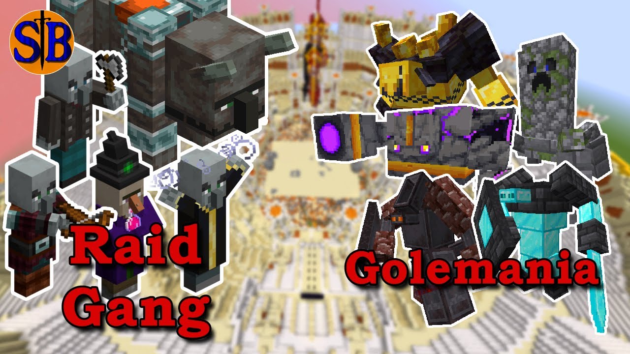 Raid Gang vs Golemania | Minecraft mob Battle - YouTube