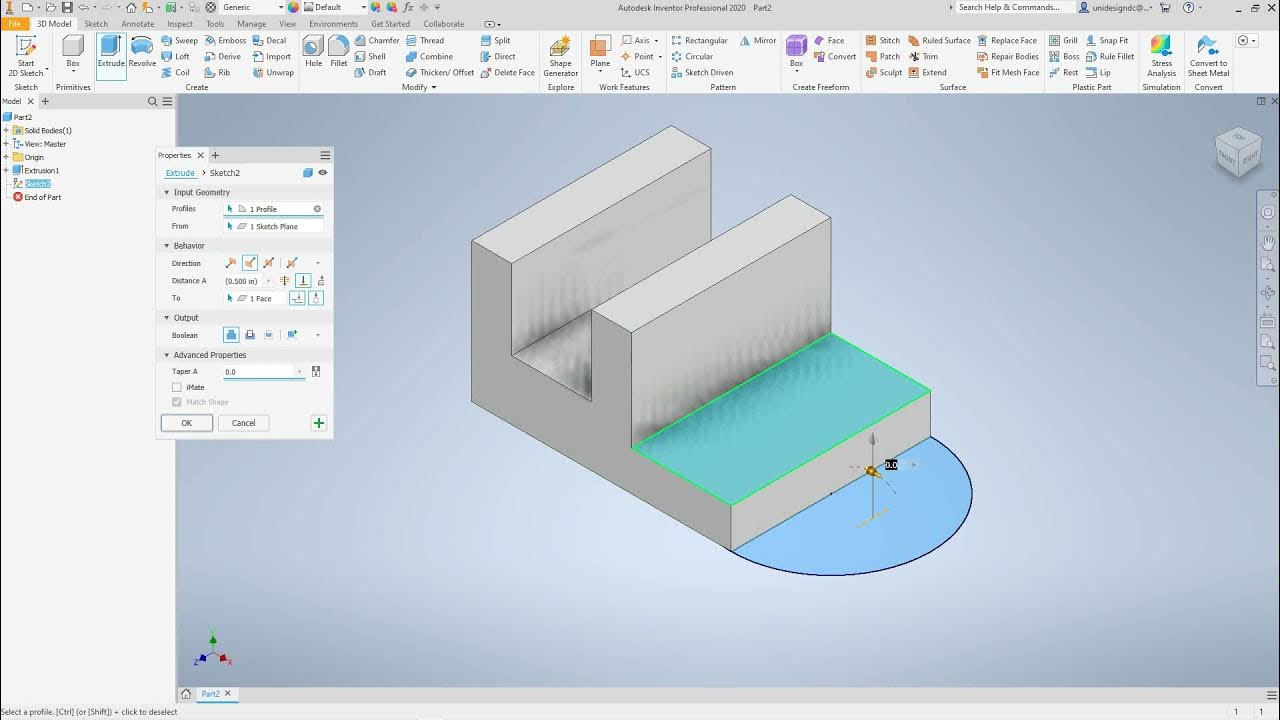 Inventor Model History Tree basic design changes - YouTube
