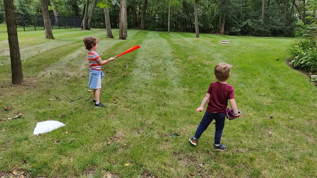 Declan and Barrett Play Baseball - YouTube