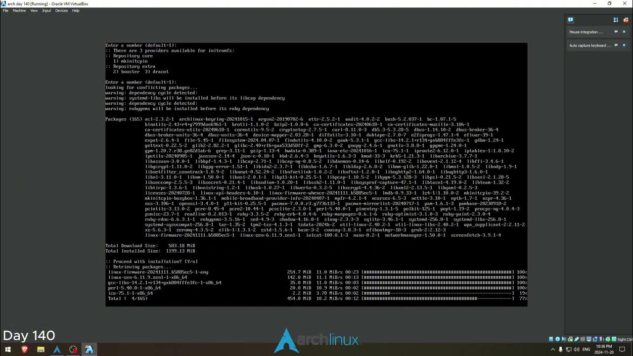 Day 140 of installing Arch Linux daily - YouTube