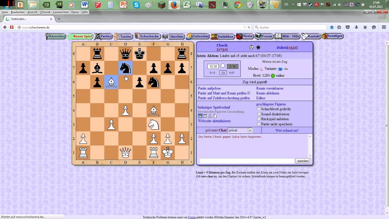 Schacharena Spiel #1 - YouTube