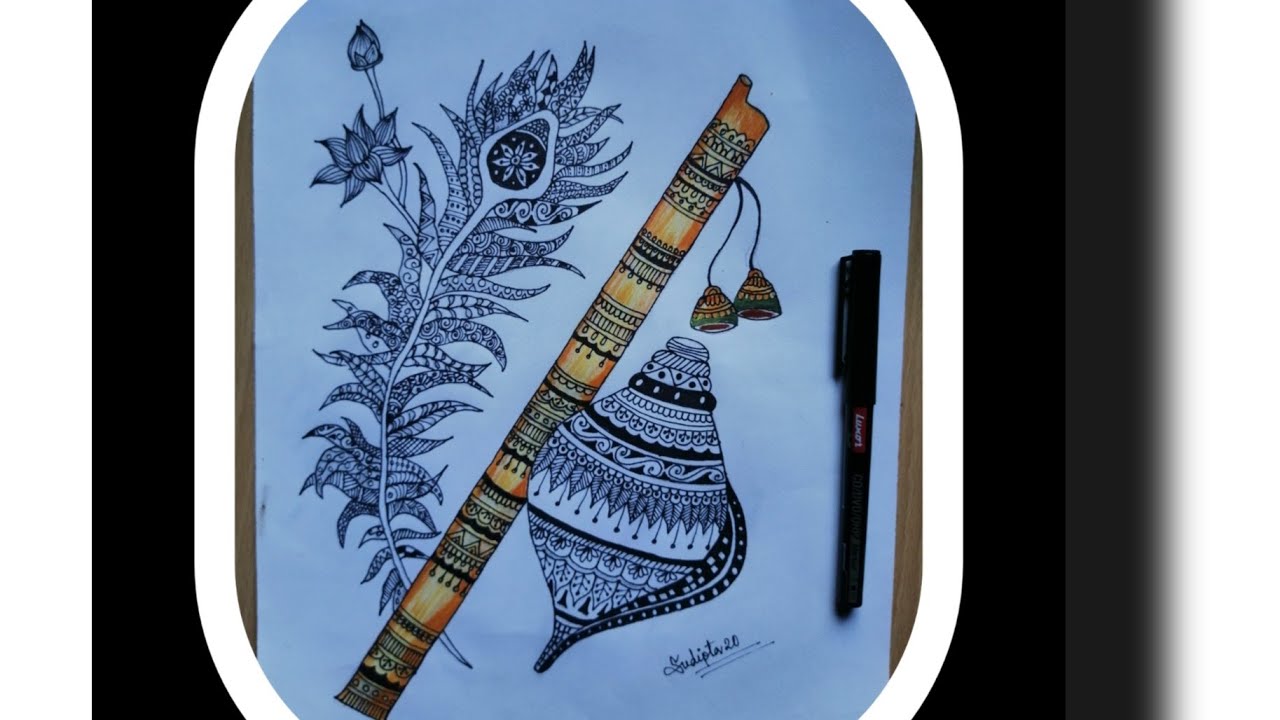 Easy drawing Lord krishna doodle art | mandala art form | krishna ...