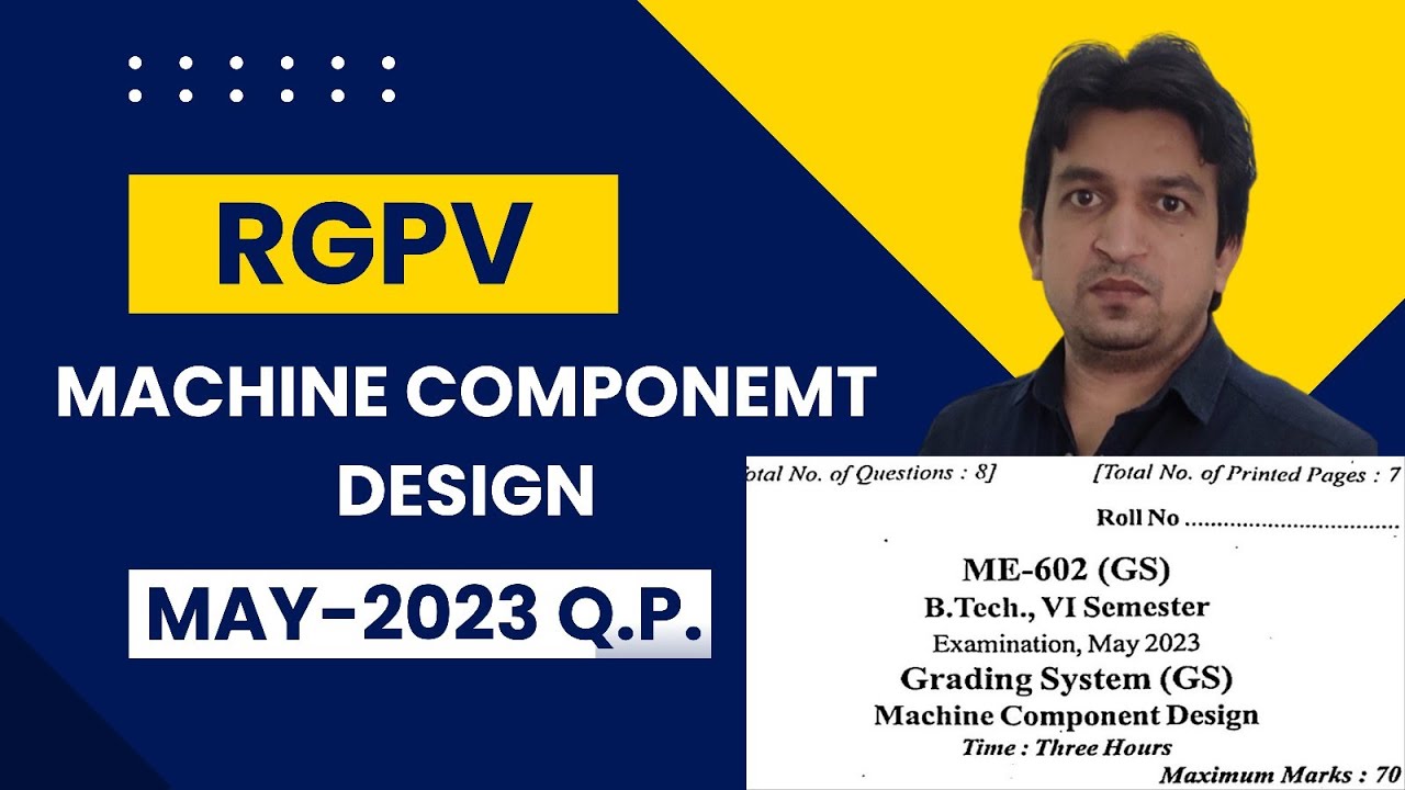 rgpv machine component design question paper | machine component design ...