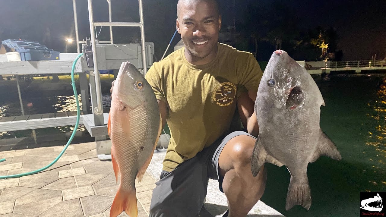 Keeper Mutton Snapper & MONSTER Triggerfish in Key Biscayne on a Full ...