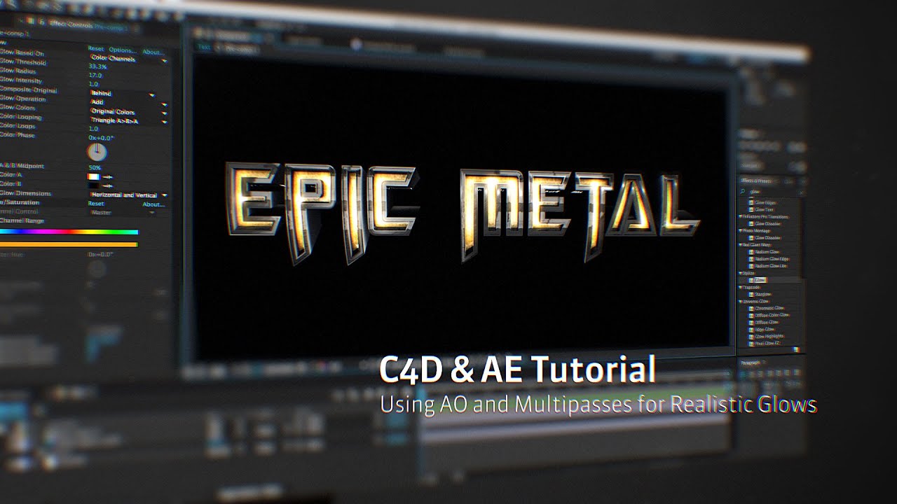 C4D and After Effects Text Titles Tips: Glows and Ambient Occlusion ...