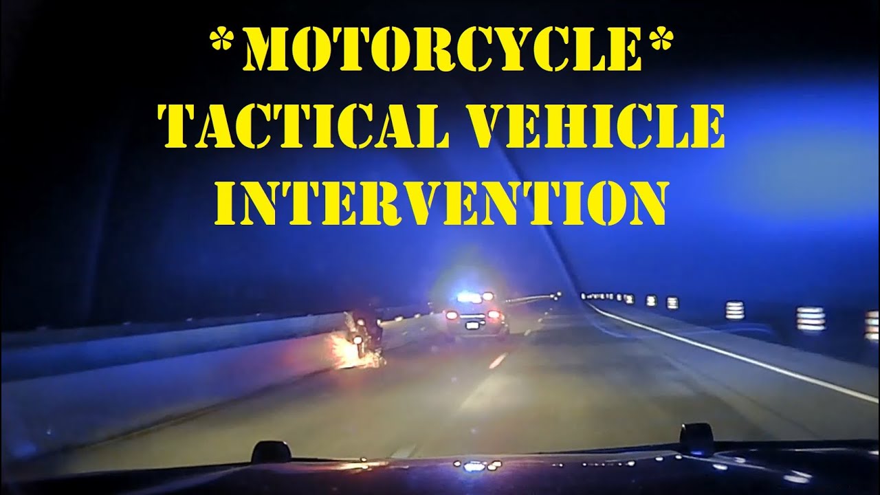 Motorcycle Pursuit - PIT / TVI (Tactical Vehicle Intervention) puts him ...