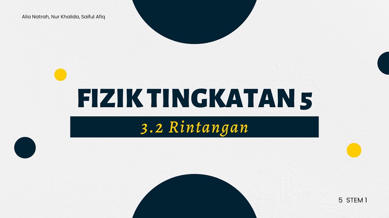 Video Pendek Fizik Tingkatan 5 Bab 3 : 3.2 Rintangan (2022) - YouTube