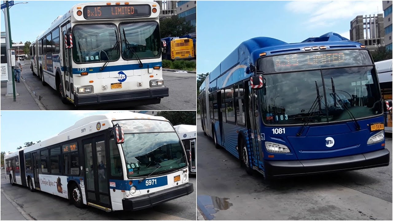 MTA: 2 NovaBus LFSA's, 2 New Flyer D60HF's, 2 New Flyer XN60's on the ...