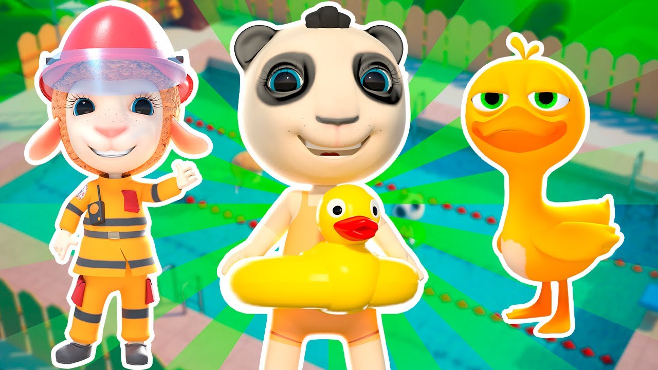 Filling the Pool with Water🏊‍♀️👩‍🚒🦆 Learning to Swim in the Pool🏊‍♀ ...