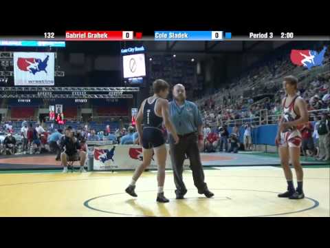 Fargo 2012 132 Round 1: Gabriel Grahek (Wisconsin) vs. Cole Sladek ...