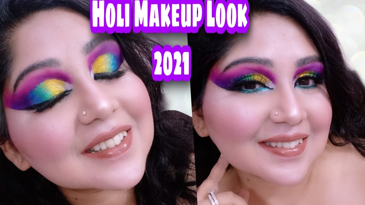 Holi Makeup Look|| Holi Makeup Tutorial 2021 - YouTube